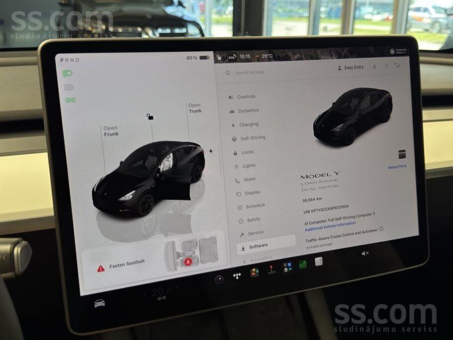 Black Tesla Model Y 2023 in Riga, with an engine capacity of 0.00 L and mileage of 60 thousand km for 35990 €, photo 18 on AUTOMOTO.COM.LV