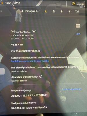 Melns Tesla Model Y 2023 Klaipėda, ar dzinēja tilpumu 0.00 L un nobraukumu 47 tūkst. km par 29500 €, foto 15 vietnē AUTOMOTO.COM.LV