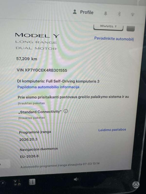 Black Tesla Model Y 2024 in Vilnius, with an engine capacity of 0.00 L and mileage of 57 thousand km for 35850 €, photo 10 on AUTOMOTO.COM.LV