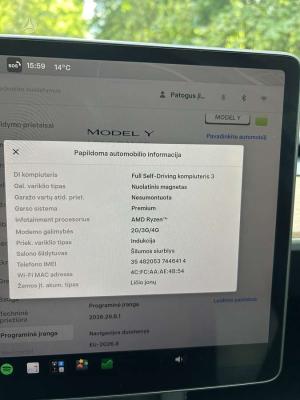 Черный Тесла Модель Y 2024 в Вильнюс, объемом двигателя 0.00 л и пробегом 49 тыс. км за 39800 €, фото 15 на AUTOMOTO.COM.LV