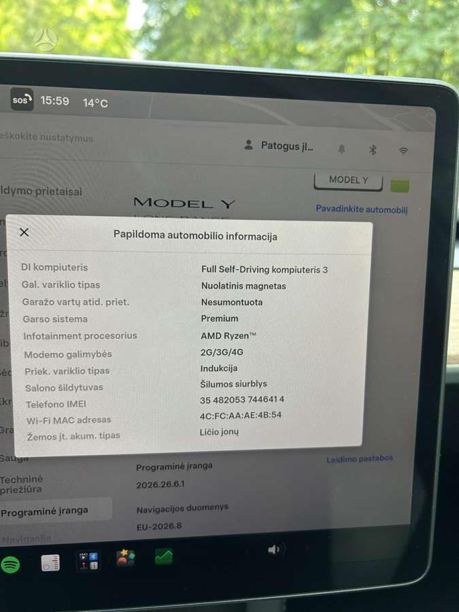 Черный Тесла Модель Y 2024 в Вильнюс, объемом двигателя 0.00 л и пробегом 49 тыс. км за 39800 €, фото 15 на AUTOMOTO.COM.LV