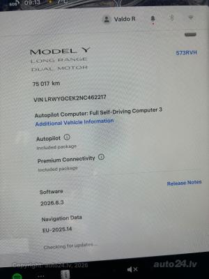 Melns Tesla Model Y 2022 Saue, ar dzinēja tilpumu 0.00 L un nobraukumu 75 tūkst. km par 36900 €, foto 10 vietnē AUTOMOTO.COM.LV