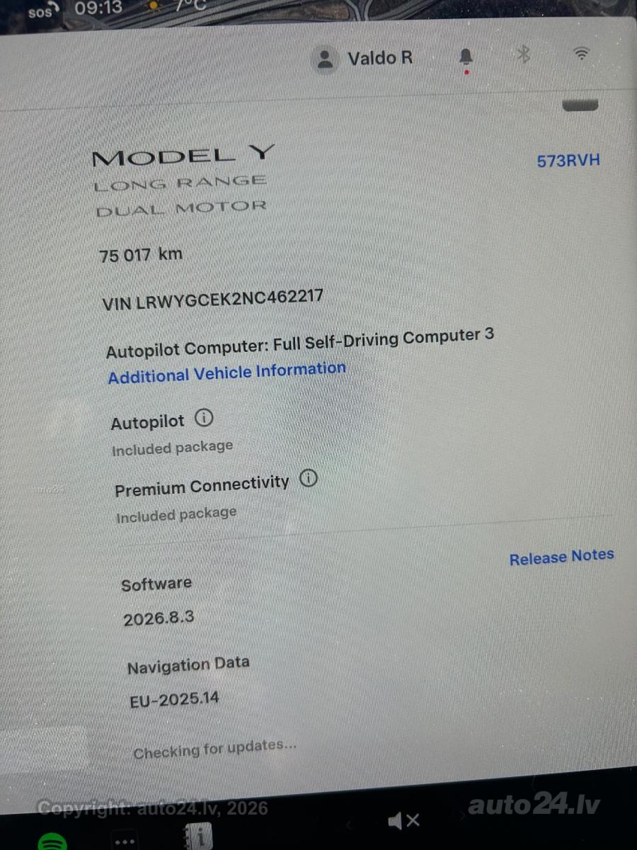Melns Tesla Model Y 2022 Saue, ar dzinēja tilpumu 0.00 L un nobraukumu 75 tūkst. km par 36900 €, foto 10 vietnē AUTOMOTO.COM.LV