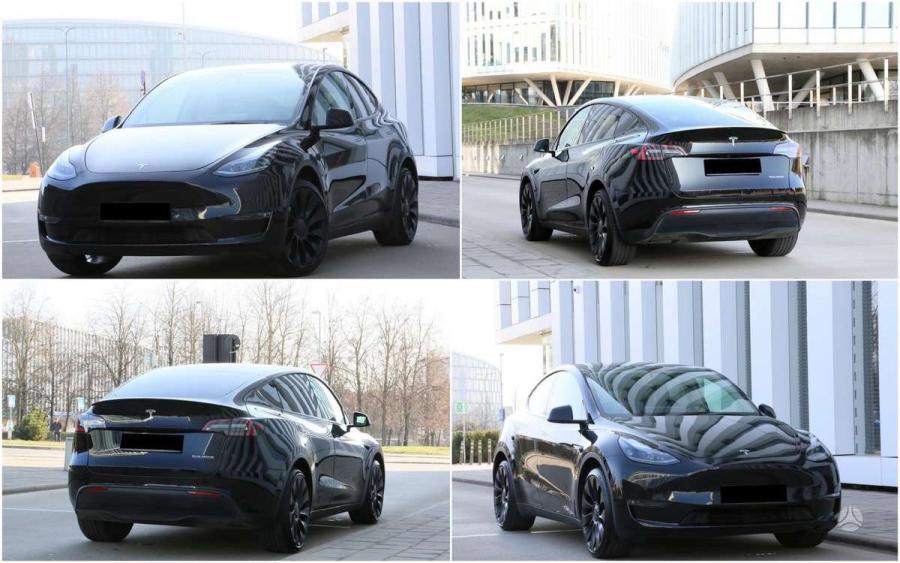 Black Tesla Model Y 2022 in Vilnius, with an engine capacity of 0.00 L and mileage of 80 thousand km for 31000 €, photo 8 on AUTOMOTO.COM.LV