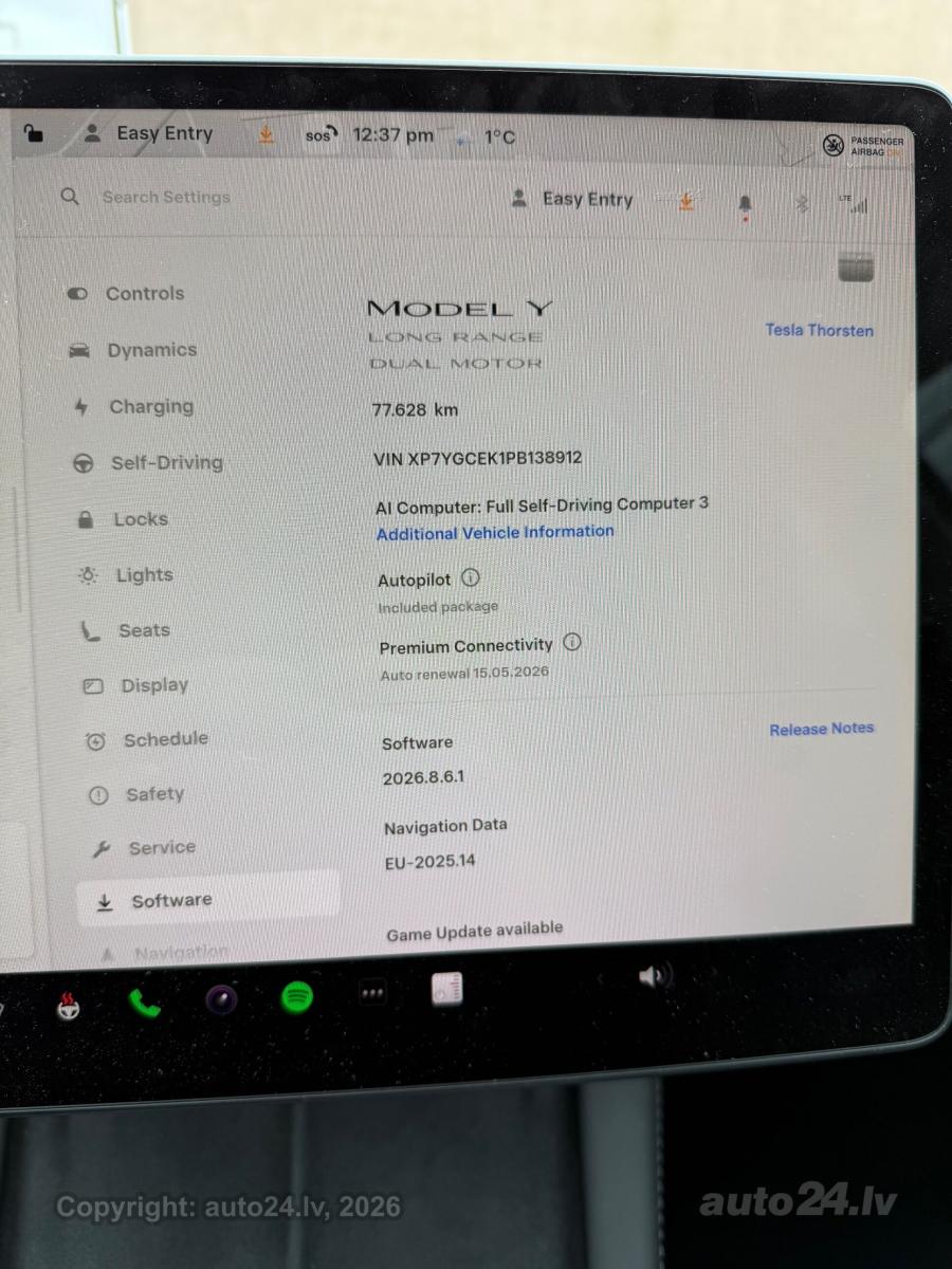 Черный Тесла Модель Y 2023 в Тарту, объемом двигателя 0.00 л и пробегом 78 тыс. км за 36700 €, фото 25 на AUTOMOTO.COM.LV