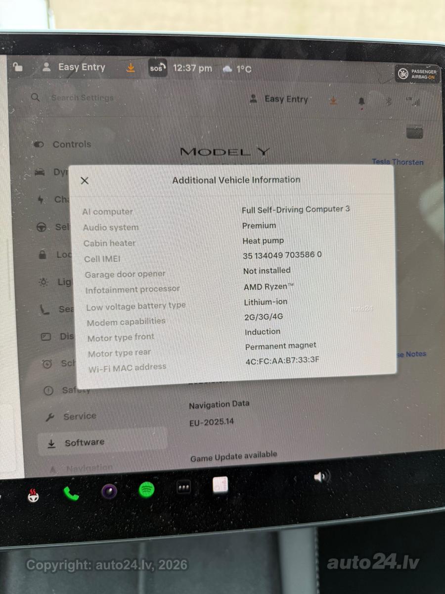 Черный Тесла Модель Y 2023 в Тарту, объемом двигателя 0.00 л и пробегом 78 тыс. км за 36700 €, фото 26 на AUTOMOTO.COM.LV