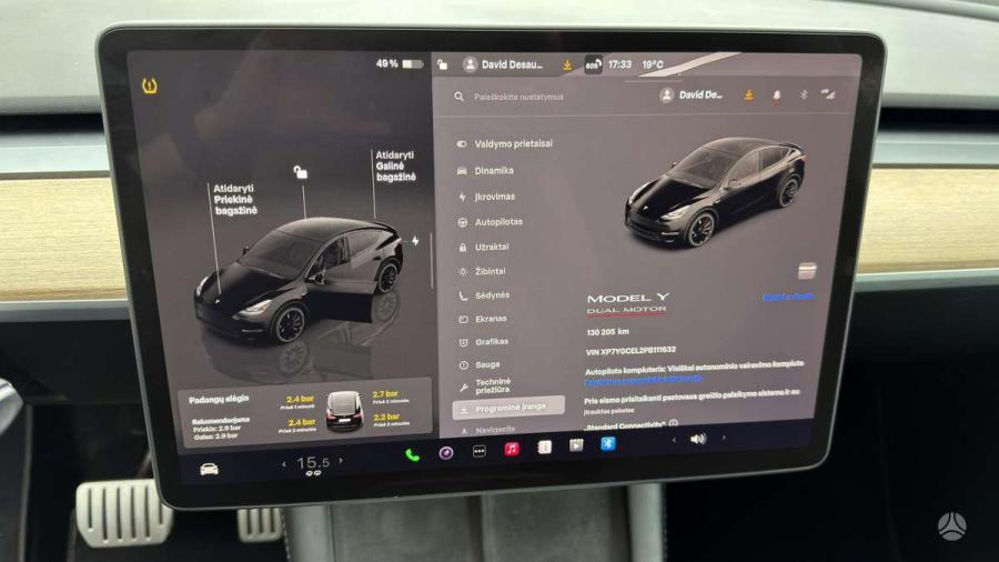 Black Tesla Model Y 2023 in Jonava, with an engine capacity of 0.00 L and mileage of 130 thousand km for 22750 €, photo 23 on AUTOMOTO.COM.LV