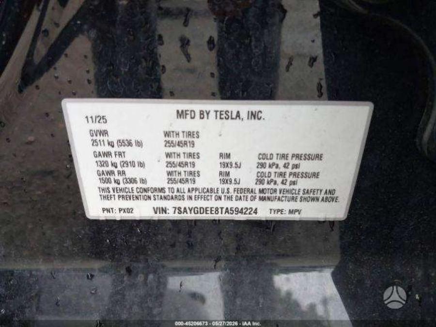 Melns Tesla Model Y 2026 Klaipėda, ar dzinēja tilpumu 0.00 L un nobraukumu 17 tūkst. km par 18950 €, foto 10 vietnē AUTOMOTO.COM.LV