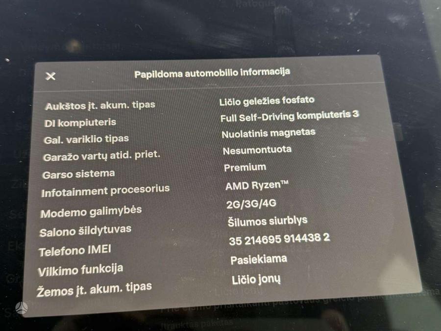 Black Tesla Model Y 2022 in Kaunas, with an engine capacity of 0.00 L and mileage of 62 thousand km for 17700 €, photo 21 on AUTOMOTO.COM.LV