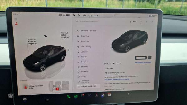 Black Tesla Model Y 2023 in Kaisiadorys, with an engine capacity of 0.00 L and mileage of 54 thousand km for 27900 €, photo 7 on AUTOMOTO.COM.LV