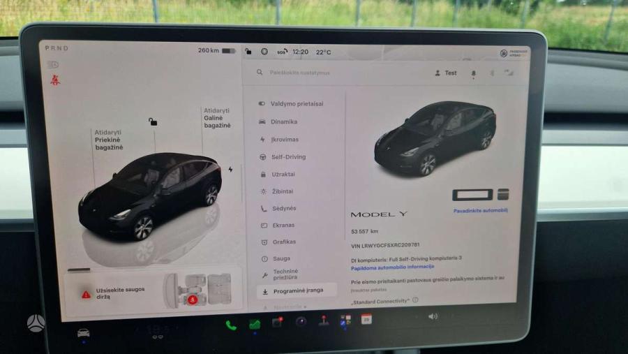 Black Tesla Model Y 2023 in Kaisiadorys, with an engine capacity of 0.00 L and mileage of 54 thousand km for 27900 €, photo 8 on AUTOMOTO.COM.LV