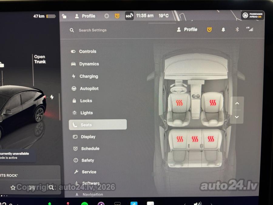 Black Tesla Model Y 2022 in Tallinn, with an engine capacity of 0.00 L and mileage of 36 thousand km for 38900 €, photo 12 on AUTOMOTO.COM.LV