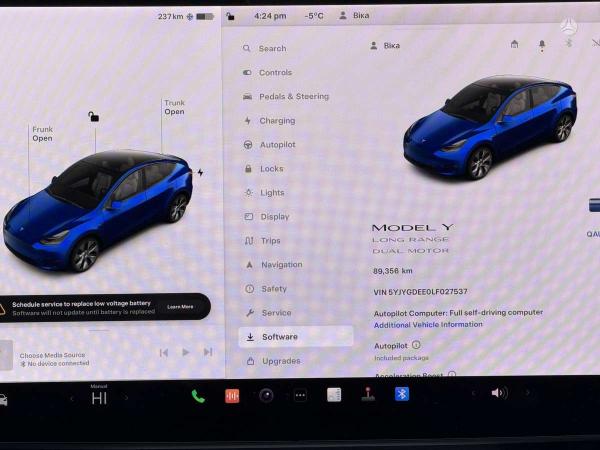 Zils Tesla Model Y 2020 Kauņa, ar dzinēja tilpumu 0.00 L un nobraukumu 82 tūkst. km par 23000 €, foto 7 vietnē AUTOMOTO.COM.LV