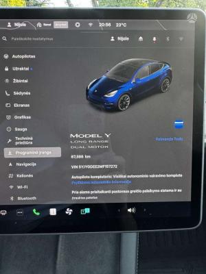 Zils Tesla Model Y 2021 Viļņa, ar dzinēja tilpumu 0.00 L un nobraukumu 68 tūkst. km par 25900 €, foto 7 vietnē AUTOMOTO.COM.LV