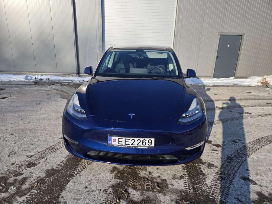 Zils Tesla Model Y 2022 Marijampole, ar dzinēja tilpumu 0.00 L un nobraukumu 90 tūkst. km par 29645 €, foto 1 vietnē AUTOMOTO.COM.LV