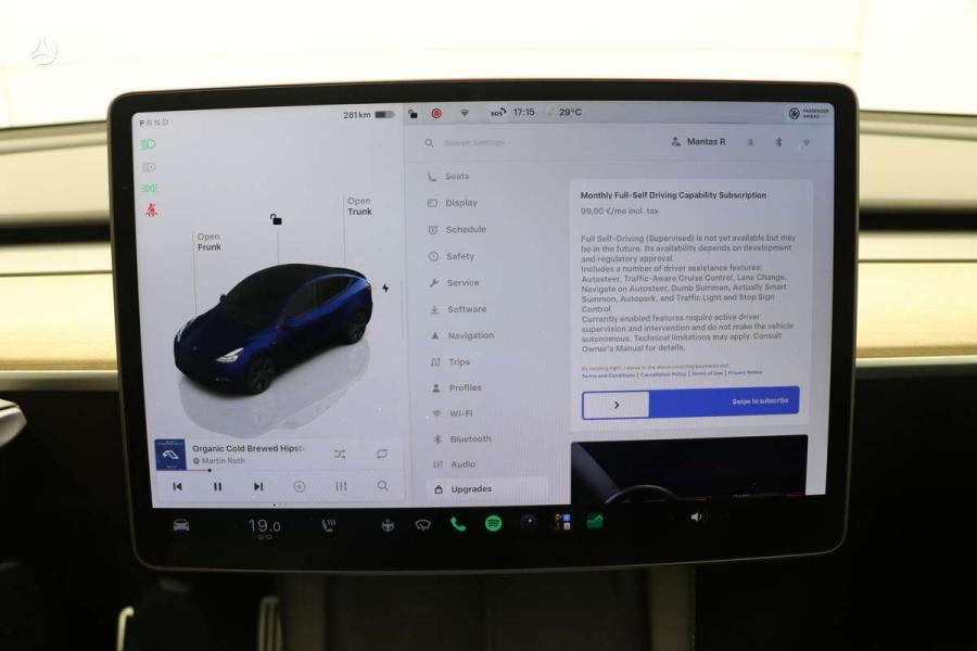 Zils Tesla Model Y 2023 Viļņa, ar dzinēja tilpumu 0.00 L un nobraukumu 105 tūkst. km par 33490 €, foto 26 vietnē AUTOMOTO.COM.LV