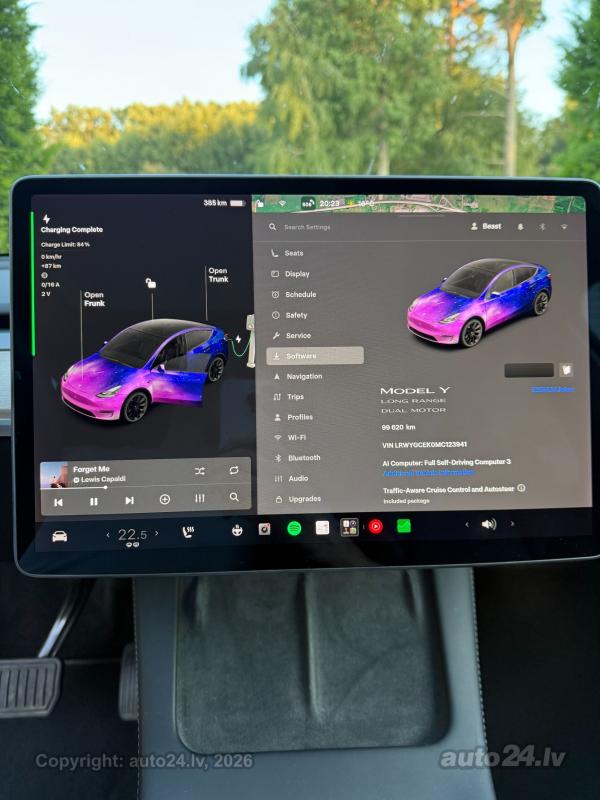 Blue Tesla Model Y 2021 in Tallinn, with an engine capacity of 0.00 L and mileage of 10 thousand km for 32000 €, photo 2 on AUTOMOTO.COM.LV