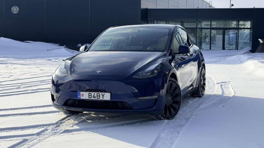 Zils Tesla Model Y 2022 Kauņa, ar dzinēja tilpumu 0.00 L un nobraukumu 98 tūkst. km par 25500 €, foto 5 vietnē AUTOMOTO.COM.LV