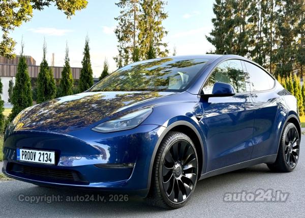 Blue Tesla Model Y 2023 in Tallinn, with an engine capacity of 0.00 L and mileage of 59 thousand km for 36500 €, photo 4 on AUTOMOTO.COM.LV