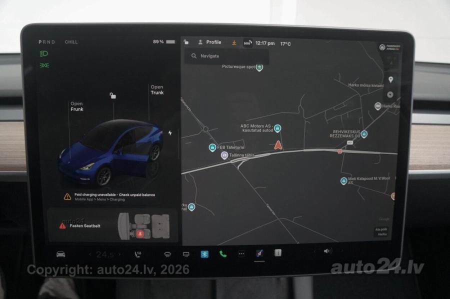 Синий Тесла Модель Y 2024 в Таллин, объемом двигателя 0.00 л и пробегом 35 тыс. км за 42990 €, фото 15 на AUTOMOTO.COM.LV