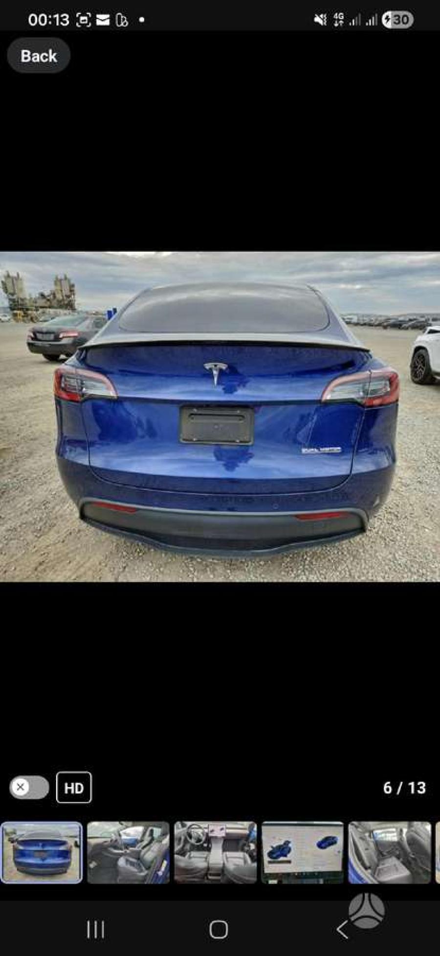 Zils Tesla Model Y 2022 Klaipėda, ar dzinēja tilpumu 0.00 L un nobraukumu 34 tūkst. km par 18500 €, foto 6 vietnē AUTOMOTO.COM.LV