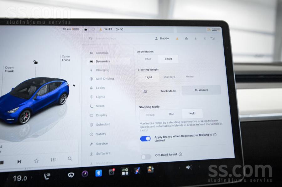 Zils Tesla Model Y 2023 Tukums, ar dzinēja tilpumu 0.00 L un nobraukumu 0 tūkst. km par 31990 €, foto 26 vietnē AUTOMOTO.COM.LV