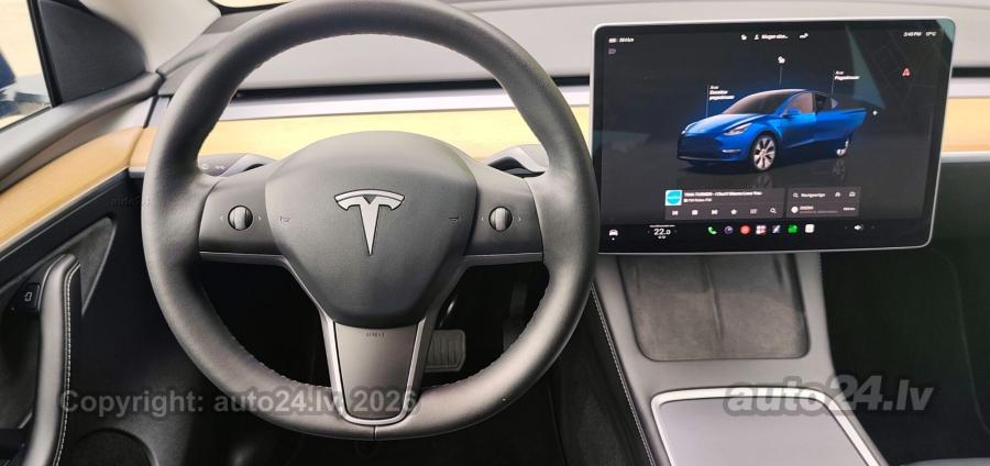 Blue Tesla Model Y 2022 in Tartu, with an engine capacity of 0.00 L and mileage of 107 thousand km for 32900 €, photo 33 on AUTOMOTO.COM.LV