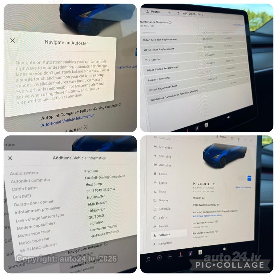 Zils Tesla Model Y 2023 Tallina, ar dzinēja tilpumu 0.00 L un nobraukumu 104 tūkst. km par 33800 €, foto 18 vietnē AUTOMOTO.COM.LV