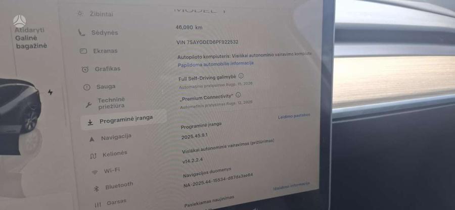 Tesla Model Y 2023 Viļņa, ar dzinēja tilpumu 0.00 L un nobraukumu 46 tūkst. km par 17700 €, foto 18 vietnē AUTOMOTO.COM.LV