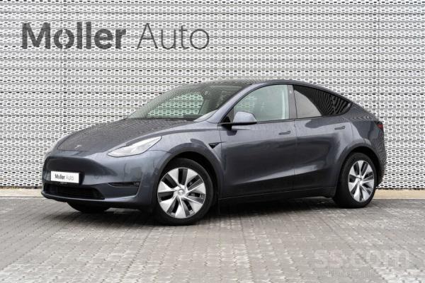 Pelēks Tesla Model Y 2022 Rīga, ar dzinēja tilpumu 0.00 L un nobraukumu 66 tūkst. km par 31490 €, foto 1 vietnē AUTOMOTO.COM.LV