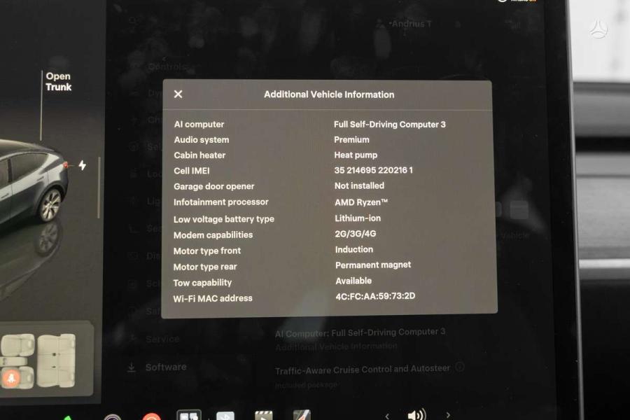 Pelēks Tesla Model Y 2022 Viļņa, ar dzinēja tilpumu 0.00 L un nobraukumu 116 tūkst. km par 29000 €, foto 23 vietnē AUTOMOTO.COM.LV