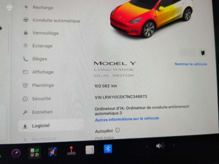 Grey Tesla Model Y 2022 in Vilnius, with an engine capacity of 0.00 L and mileage of 102 thousand km for 33490 €, photo 12 on AUTOMOTO.COM.LV