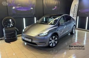 Grey Tesla Model Y 2023 in Avizieniai, with an engine capacity of 0.00 L and mileage of 27 thousand km for 42250 €, photo  on AUTOMOTO.COM.LV