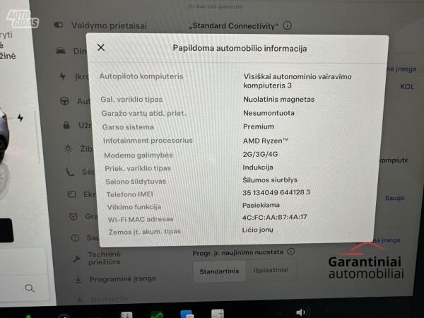 Grey Tesla Model Y 2023 in Avizieniai, with an engine capacity of 0.00 L and mileage of 27 thousand km for 42250 €, photo 8 on AUTOMOTO.COM.LV