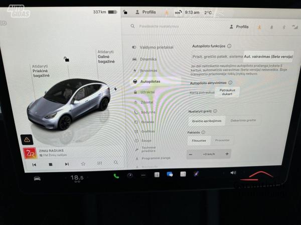 Grey Tesla Model Y 2023 in Avizieniai, with an engine capacity of 0.00 L and mileage of 27 thousand km for 42250 €, photo 10 on AUTOMOTO.COM.LV