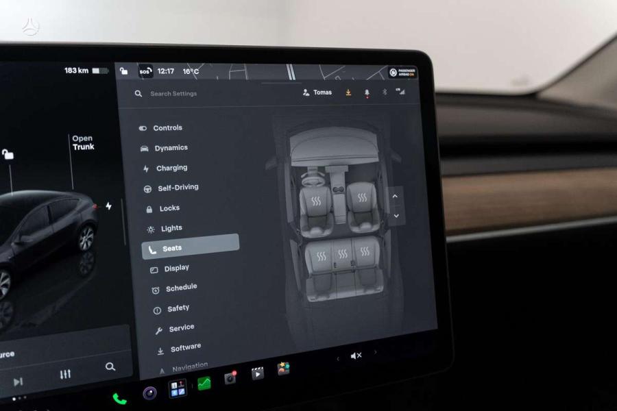 Grey Tesla Model Y 2023 in Vilnius, with an engine capacity of 0.00 L and mileage of 76 thousand km for 26500 €, photo 24 on AUTOMOTO.COM.LV