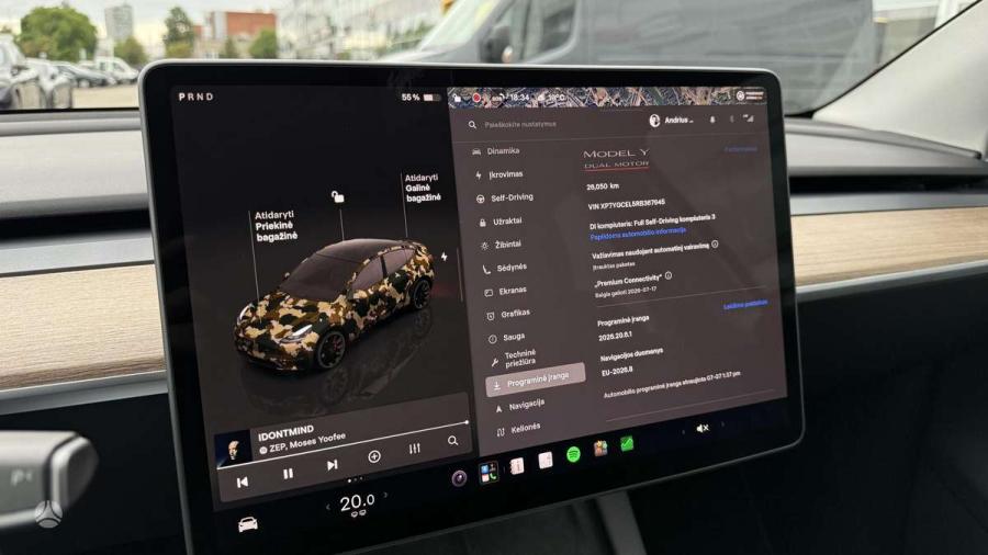 Grey Tesla Model Y 2024 in Vilnius, with an engine capacity of 0.00 L and mileage of 26 thousand km for 37666 €, photo 13 on AUTOMOTO.COM.LV