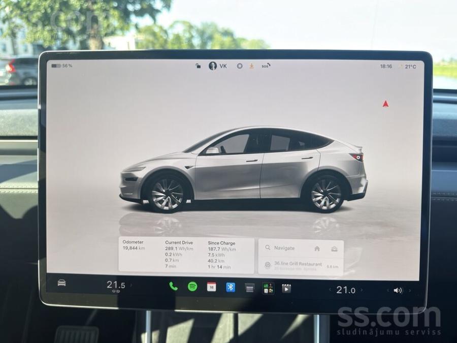 Grey Tesla Model Y 2025 in Riga, with an engine capacity of 0.00 L and mileage of 20 thousand km for 49900 €, photo 12 on AUTOMOTO.COM.LV
