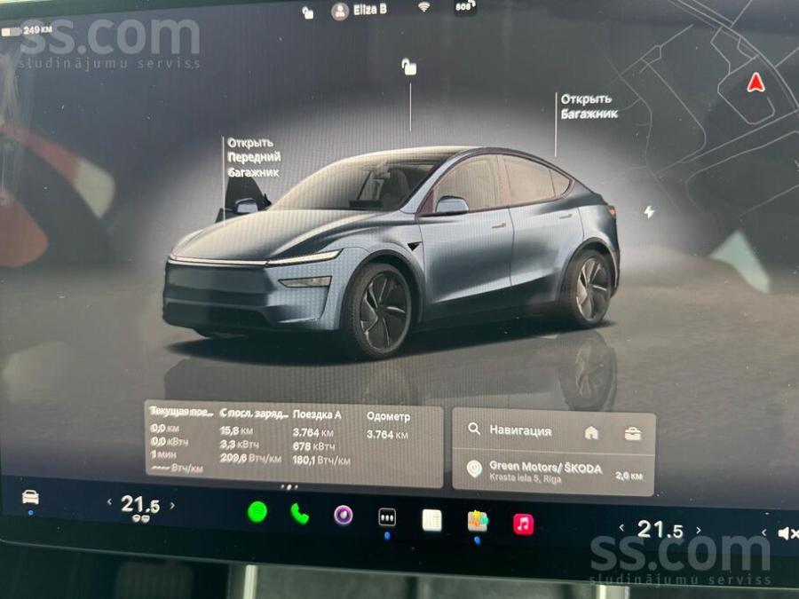 Pelēks Tesla Model Y 2026 Rīga, ar dzinēja tilpumu 0.00 L un nobraukumu 4 tūkst. km par 55800 €, foto 11 vietnē AUTOMOTO.COM.LV