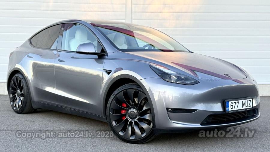 Grey Tesla Model Y 2023 in Tallinn, with an engine capacity of 0.00 L and mileage of 69 thousand km for 36500 €, photo 1 on AUTOMOTO.COM.LV
