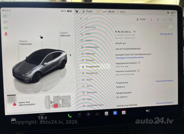Grey Tesla Model Y 2023 in Tallinn, with an engine capacity of 0.00 L and mileage of 50 thousand km for 40990 €, photo 8 on AUTOMOTO.COM.LV