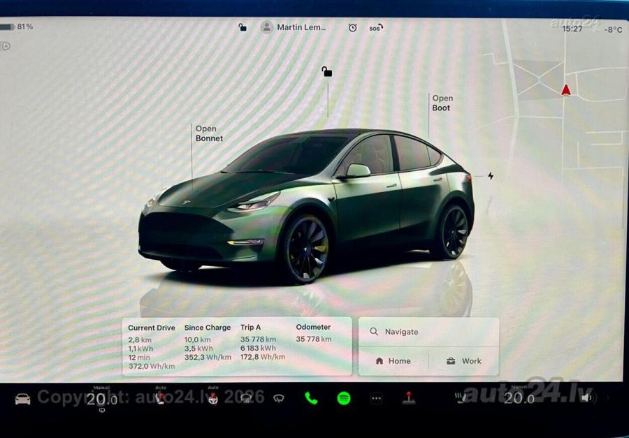 Tesla Model Y 2024 in Tallinn, with an engine capacity of 0.00 L and mileage of 36 thousand km for 45000 €, photo 12 on AUTOMOTO.COM.LV
