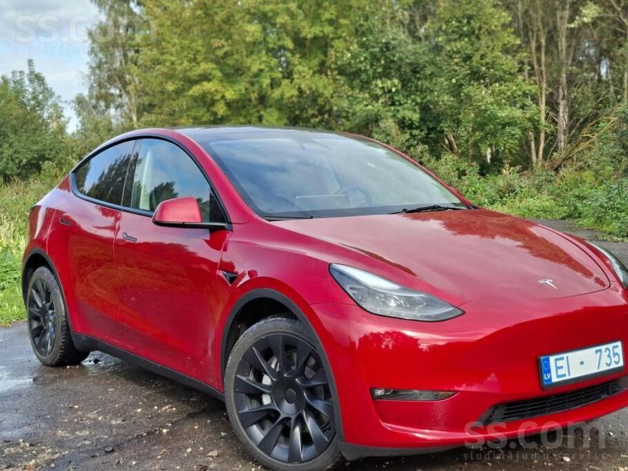 Sarkans Tesla Model Y 2023 Rīga, ar dzinēja tilpumu 0.00 L un nobraukumu 53 tūkst. km par 37000 €, foto 4 vietnē AUTOMOTO.COM.LV