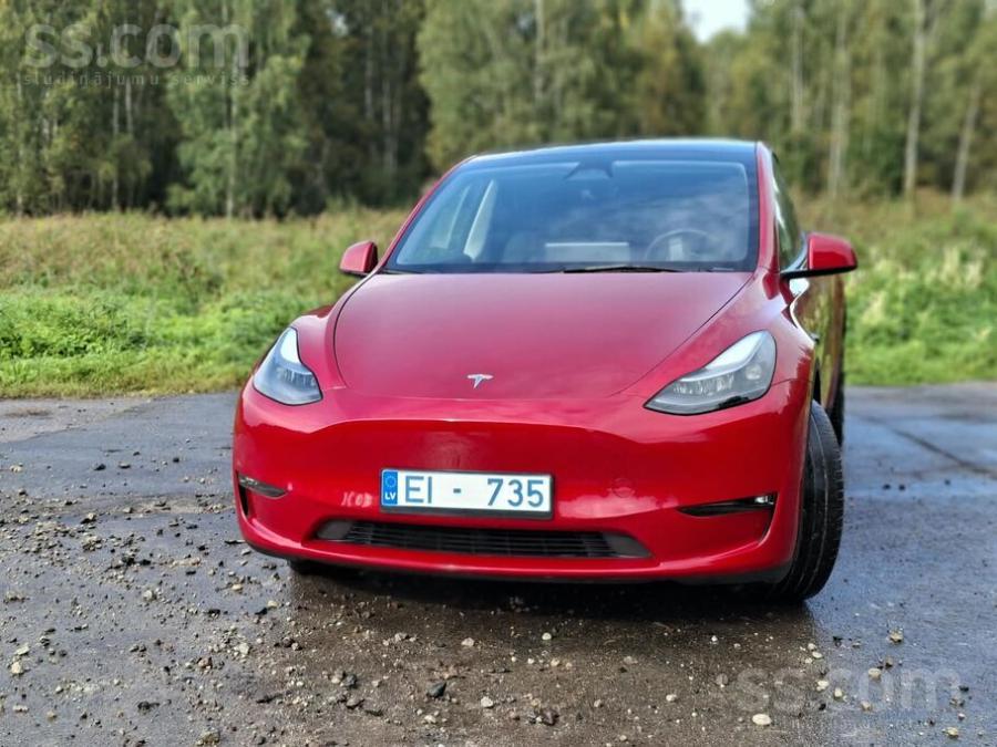 Sarkans Tesla Model Y 2023 Rīga, ar dzinēja tilpumu 0.00 L un nobraukumu 53 tūkst. km par 37000 €, foto 6 vietnē AUTOMOTO.COM.LV