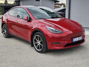 Sarkans Tesla Model Y 2021 Rīga, ar dzinēja tilpumu 0.00 L un nobraukumu 82 tūkst. km par 28800 €, foto 1 vietnē AUTOMOTO.COM.LV