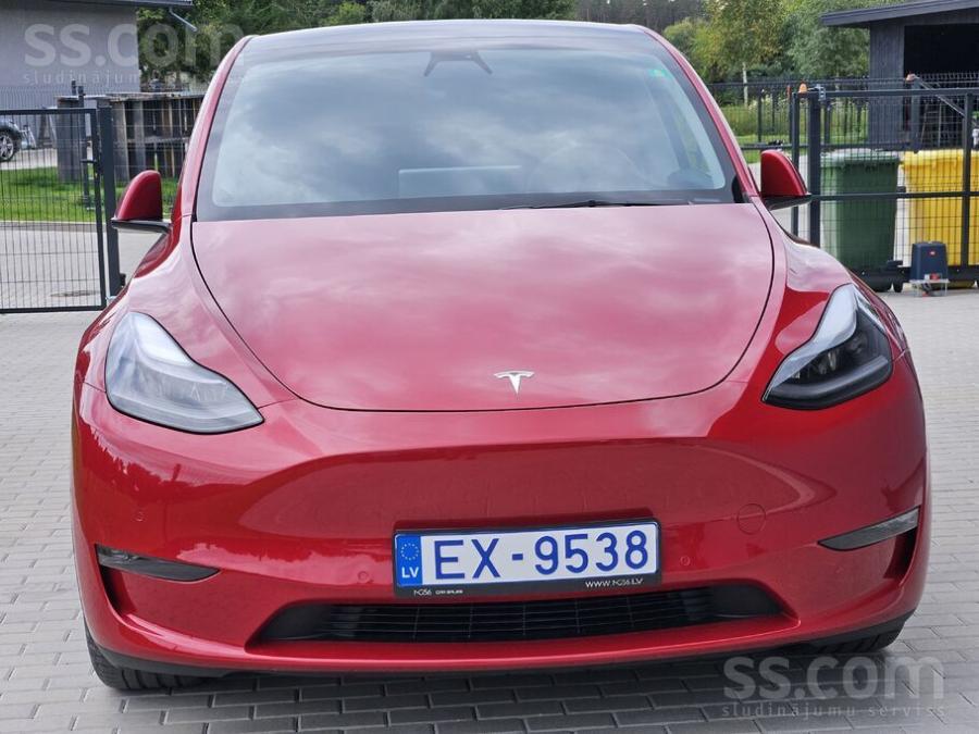 Sarkans Tesla Model Y 2021 Rīga, ar dzinēja tilpumu 0.00 L un nobraukumu 82 tūkst. km par 28800 €, foto 3 vietnē AUTOMOTO.COM.LV