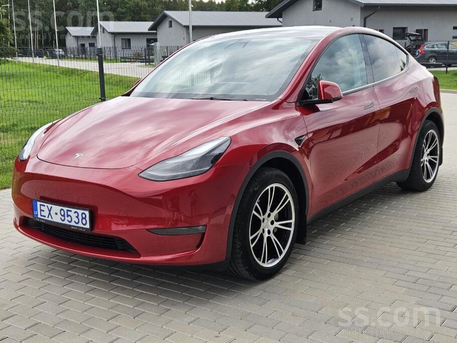 Sarkans Tesla Model Y 2021 Rīga, ar dzinēja tilpumu 0.00 L un nobraukumu 82 tūkst. km par 28800 €, foto 4 vietnē AUTOMOTO.COM.LV