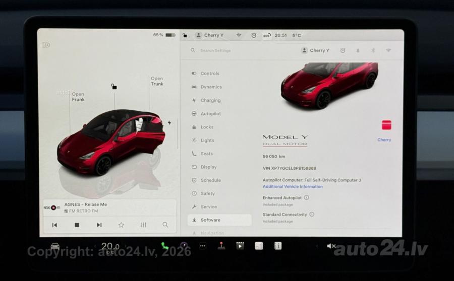 Red Tesla Model Y 2023 in Tallinn, with an engine capacity of 0.00 L and mileage of 56 thousand km for 38500 €, photo 15 on AUTOMOTO.COM.LV
