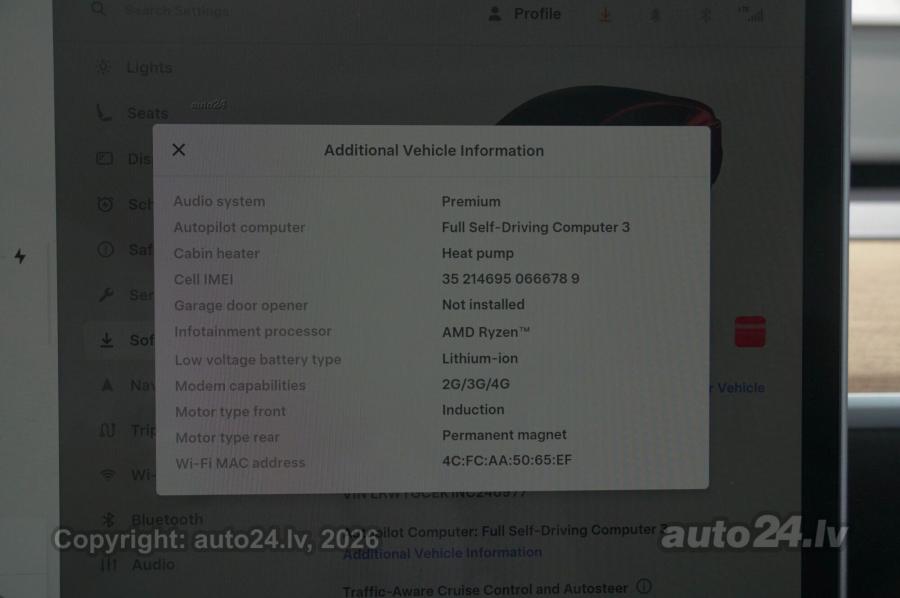 Tesla Model Y 2022 in Tallinn, with an engine capacity of 0.00 L and mileage of 78 thousand km for 36890 €, photo 17 on AUTOMOTO.COM.LV