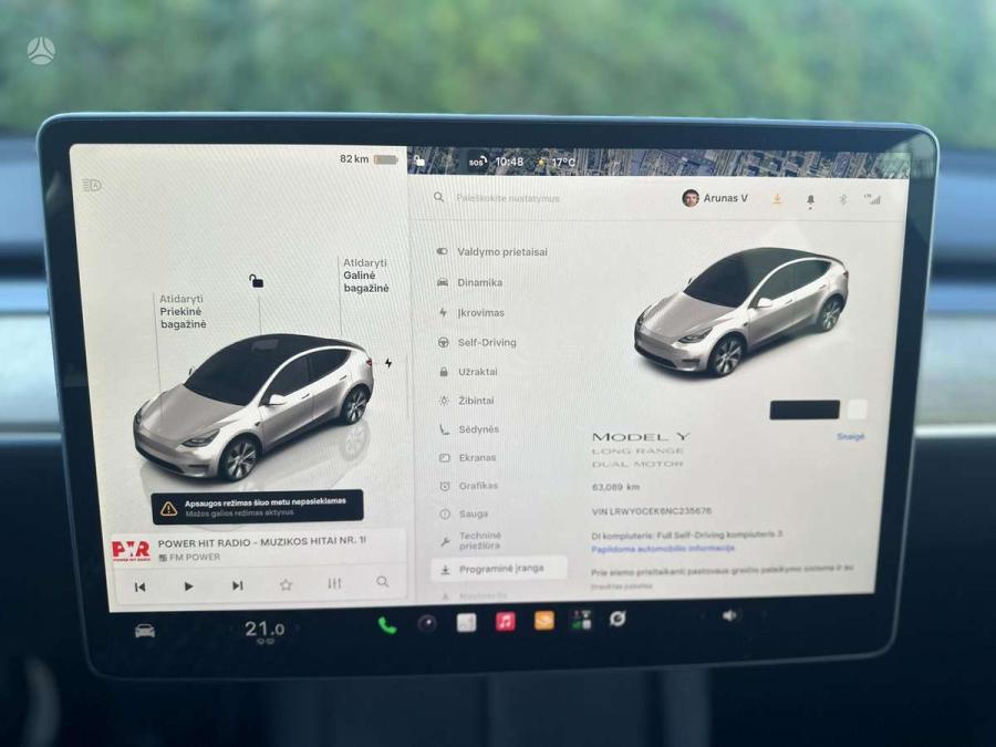 Balts Tesla Model Y 2022 Viļņa, ar dzinēja tilpumu 0.00 L un nobraukumu 63 tūkst. km par 35400 €, foto 17 vietnē AUTOMOTO.COM.LV